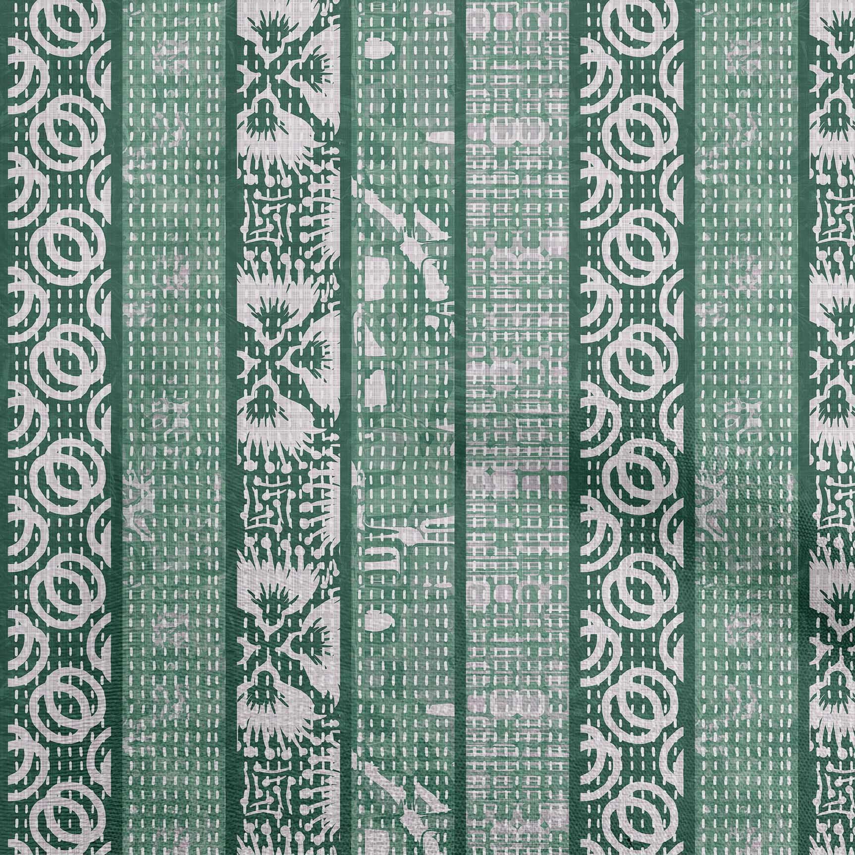 oneOone Velvet Teal Green Fabric Block Print Diy Clothing Quilting ...