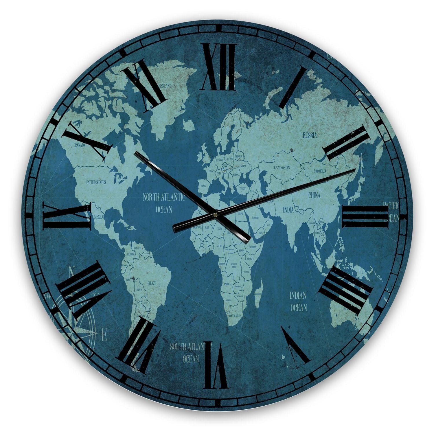 Click here for Designart slate World Map Ii Traditional Wall Cloc... prices