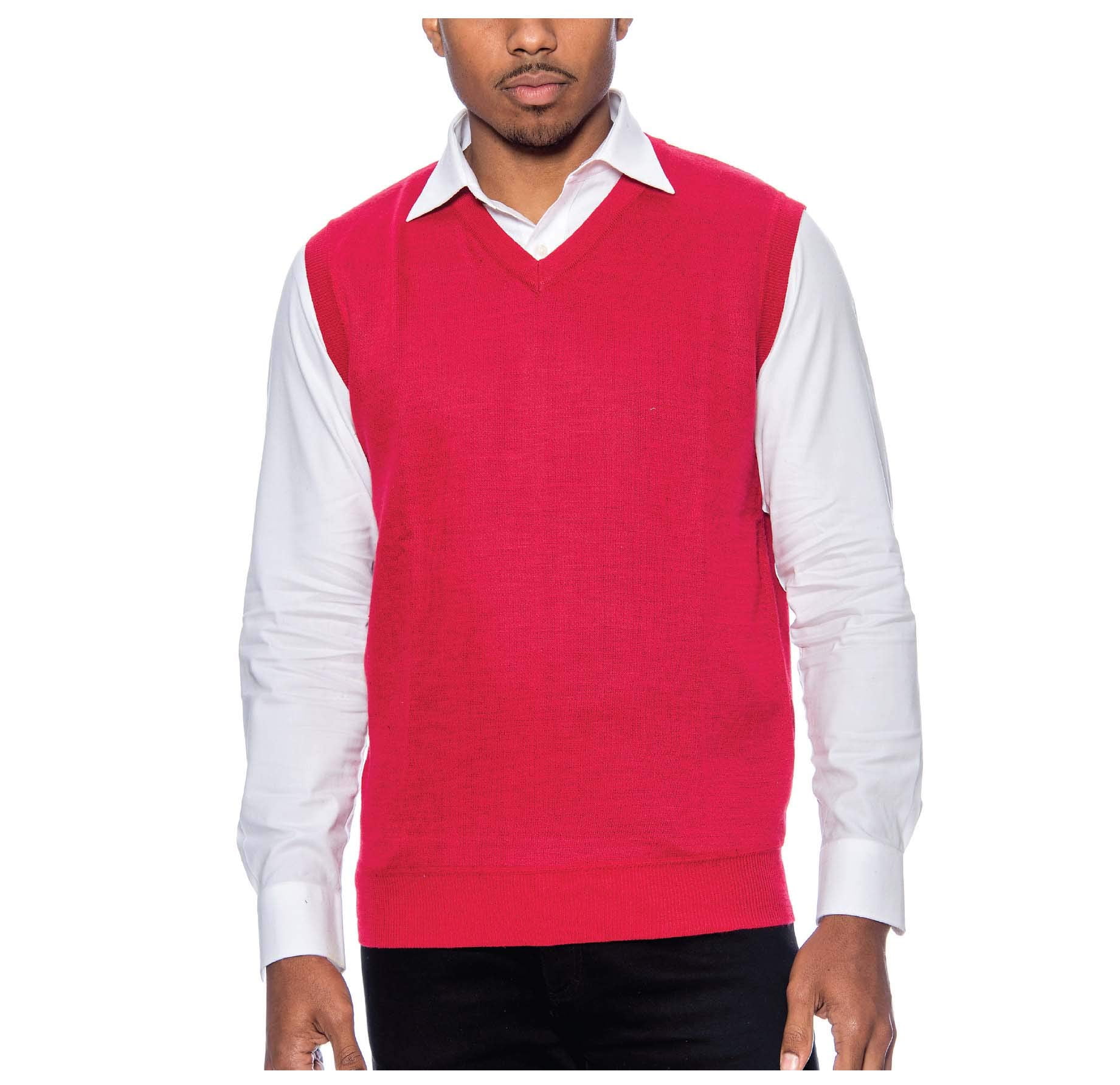 True Rock Men's Argyle V-Neck Sweater Vest (Red, Large) - Walmart.com