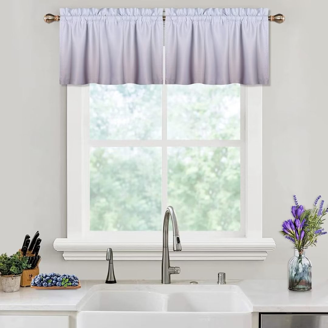 Haperlare Ombre Cafe Curtain Valance 30"W x 14"L Home Decor Blackout ...