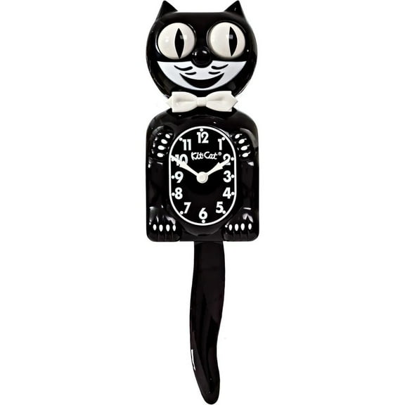 Black Kitty-cat Clock with Moving Eyes and Wagging Tail - Walmart.com