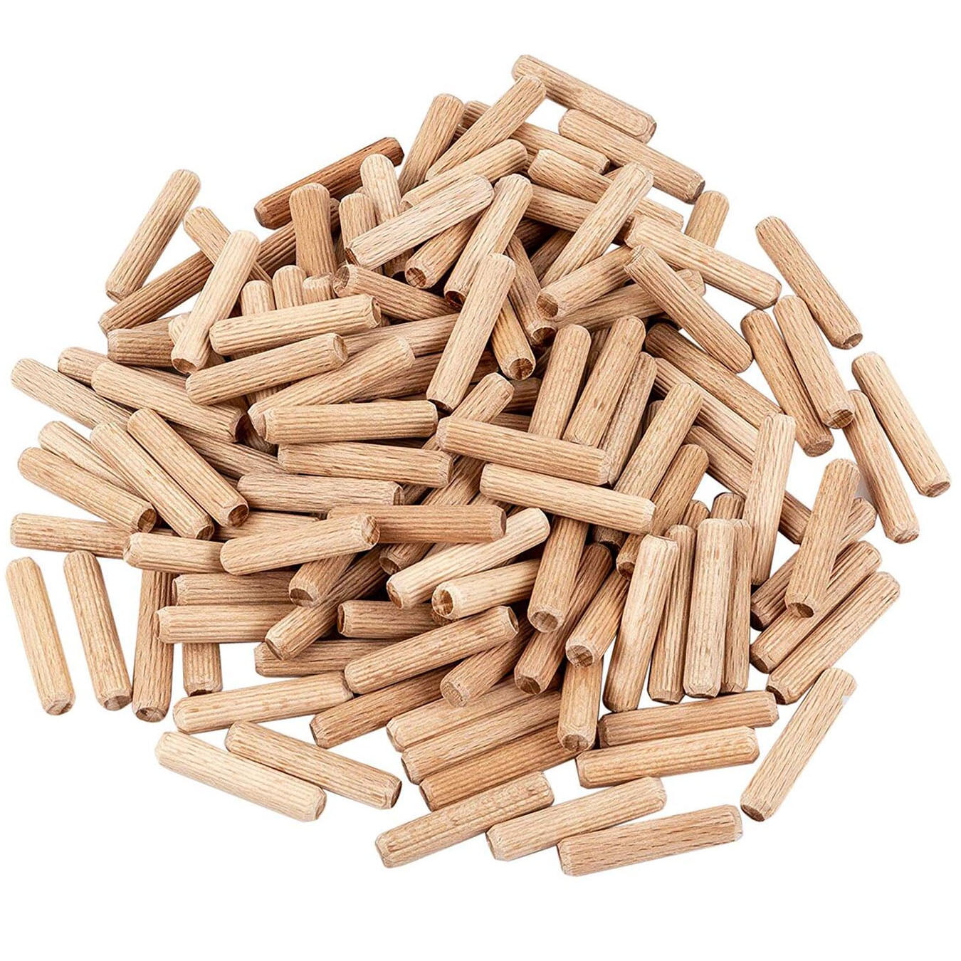 ALBO Wooden Dowel Pins 1/4 x 1-1/4 inch Fluted Wood Dowels Rods 200 ...