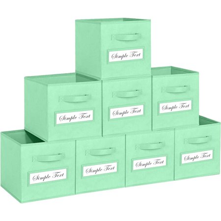 8-Pack Storage Cubes Foldable Fabric Cube Storage Bins with 10 Label ...