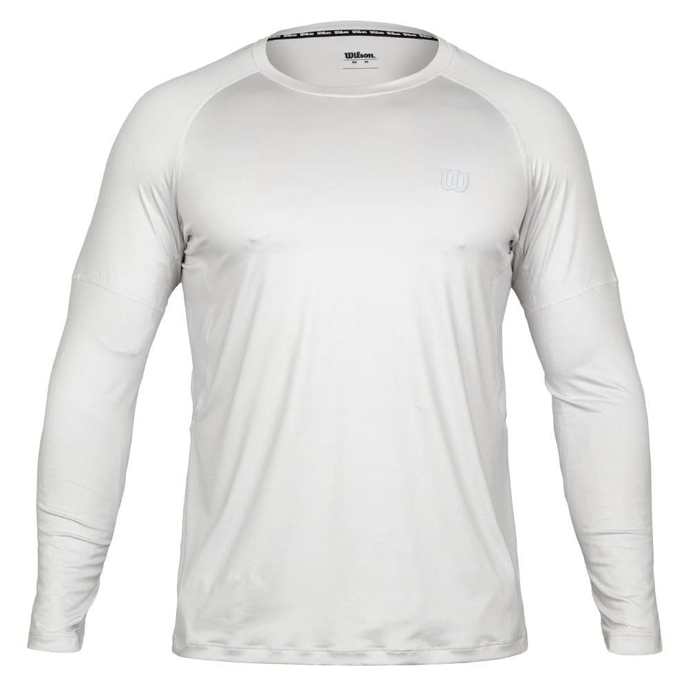Playera Deportiva Wilson para Hombre AeroDry Manga Larga Color Gris ...