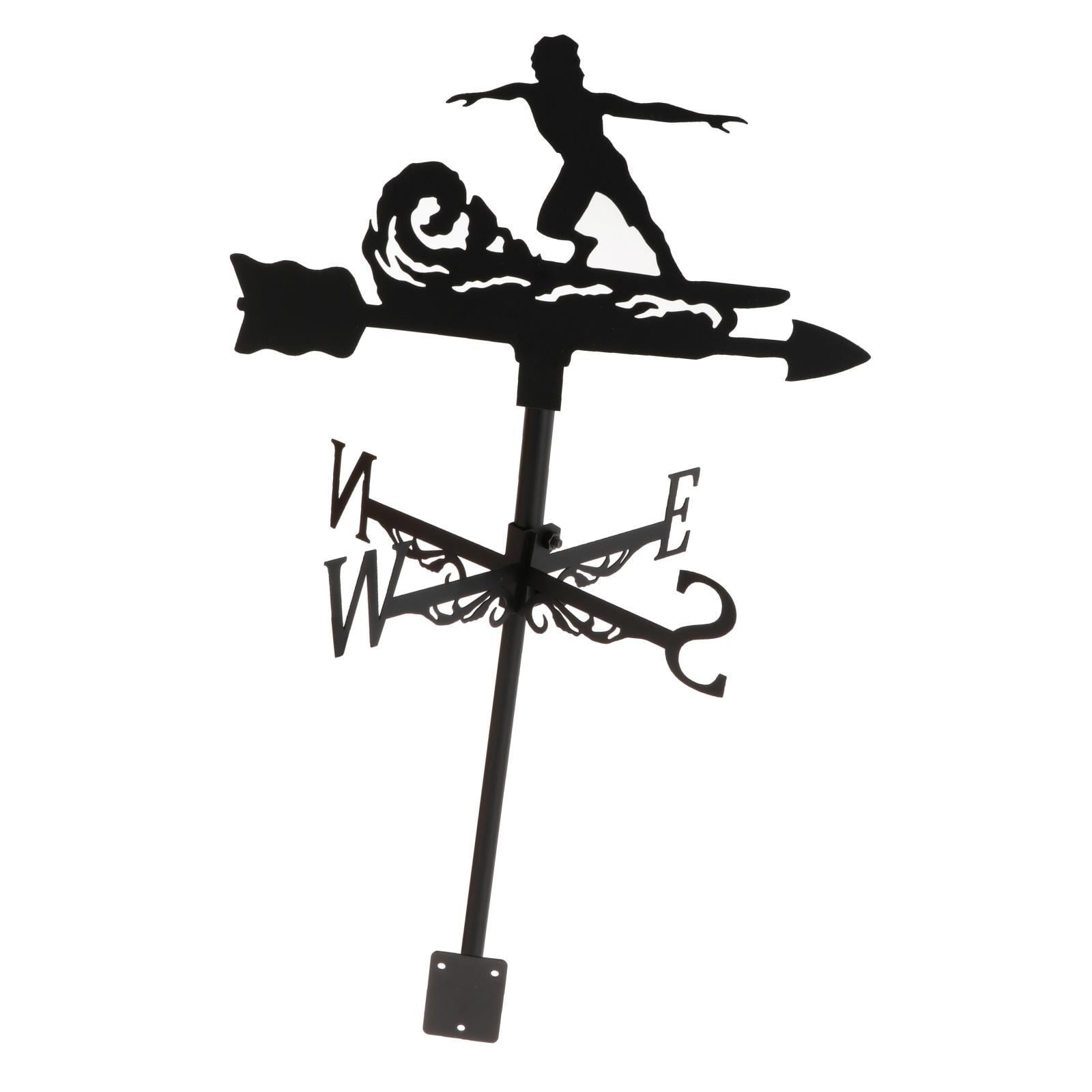 Iron Weathervane Wind Direction Indicator, Roof Mount Outdoor Measuring ...