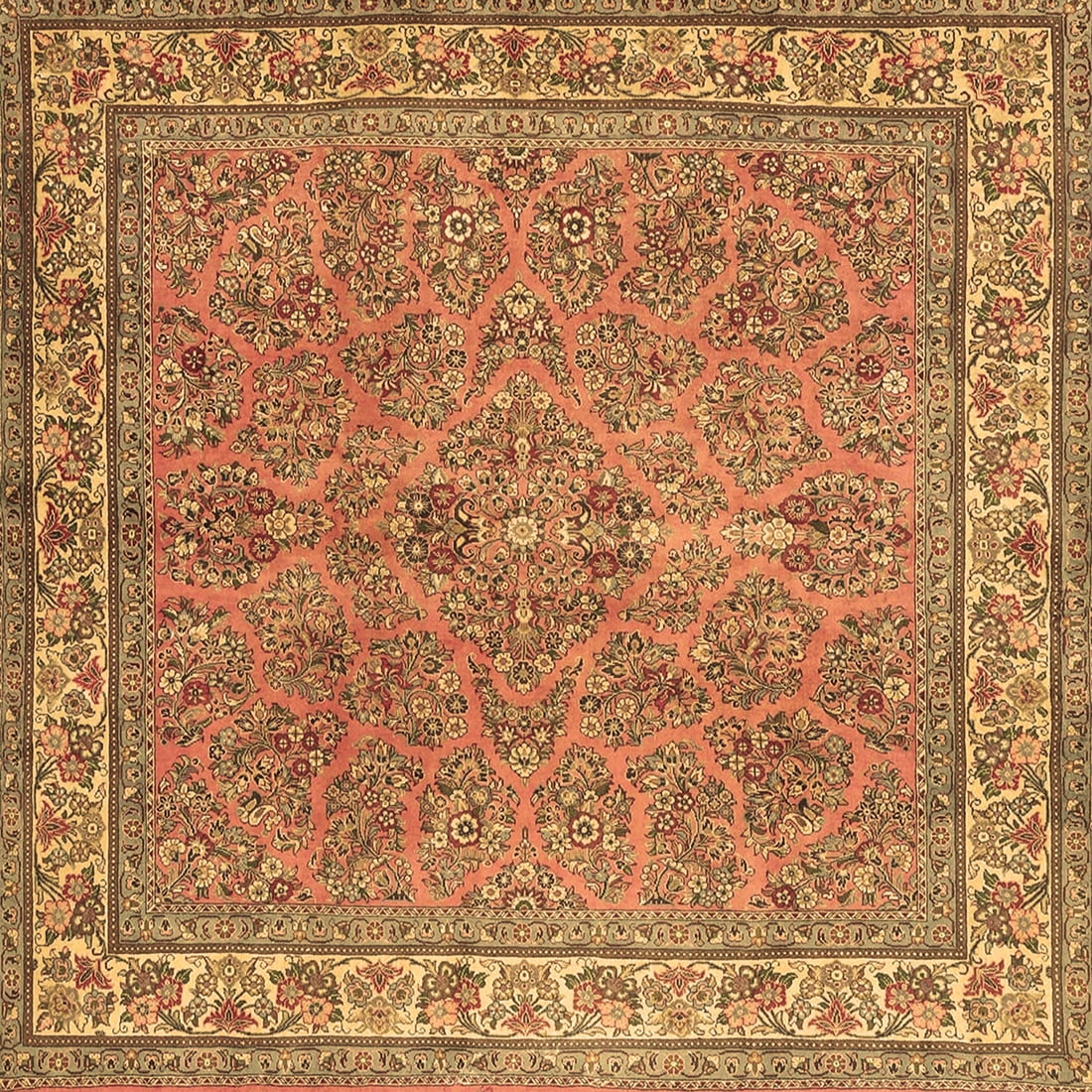 Ahgly Company Indoor Square Persian Brown Traditional Area Rugs, 5 ...
