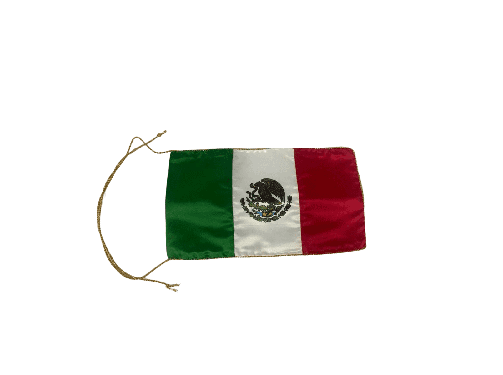 Bandera de mexico doble tela de razo para escritorio escudo sublimado ...