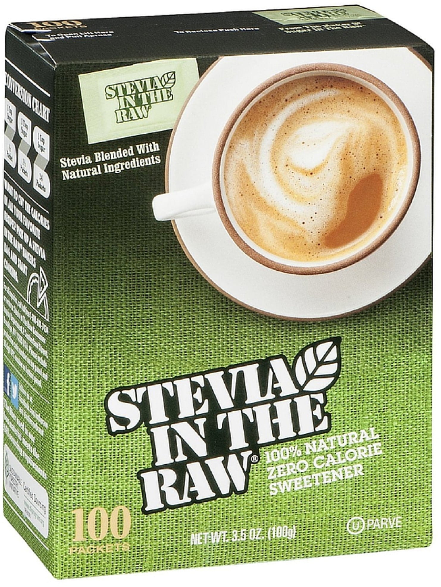 Stevia In The Raw Natural Sweetener 100 ea (Pack of 2) - Walmart.com