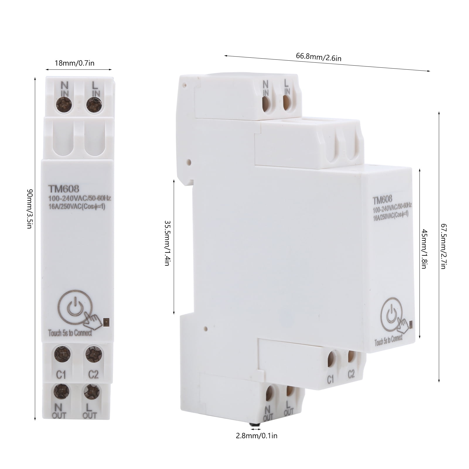 Medidor inteligente Wifi 16A, TM608 Medidor de energía monofásico ...