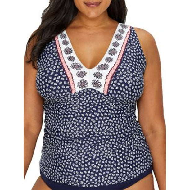 Anne Cole Anne Cole Signature Womens Plus Size Take It Or Leaf It