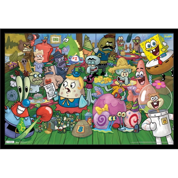 Nickelodeon Spongebob - Character Wall Poster, 22.375" x 34", Framed ...
