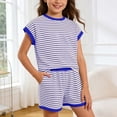 Byoo Tween Girls' Striped Ribbed 2 Piece Outfit Cap Sleeve Top and ...