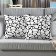 Black and white broken geometric lines pattern four seasons pillow ...