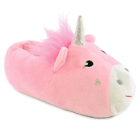 SlumberzzZ Girls 3D Fantasy Detailed Unicorn Slippers With Faux Fur ...