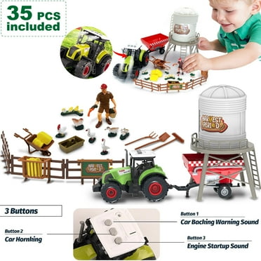 Kidoozie Funtime Tractor Set – Educational Farm Playset for Kids 12 ...