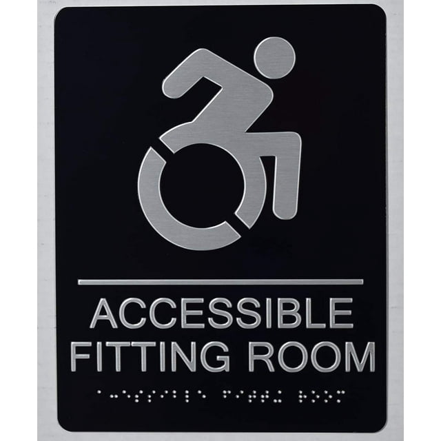 ACCESSIBLE Fitting Room Sign -(Aluminum, Black, Size 6x9)-The Sensation ...