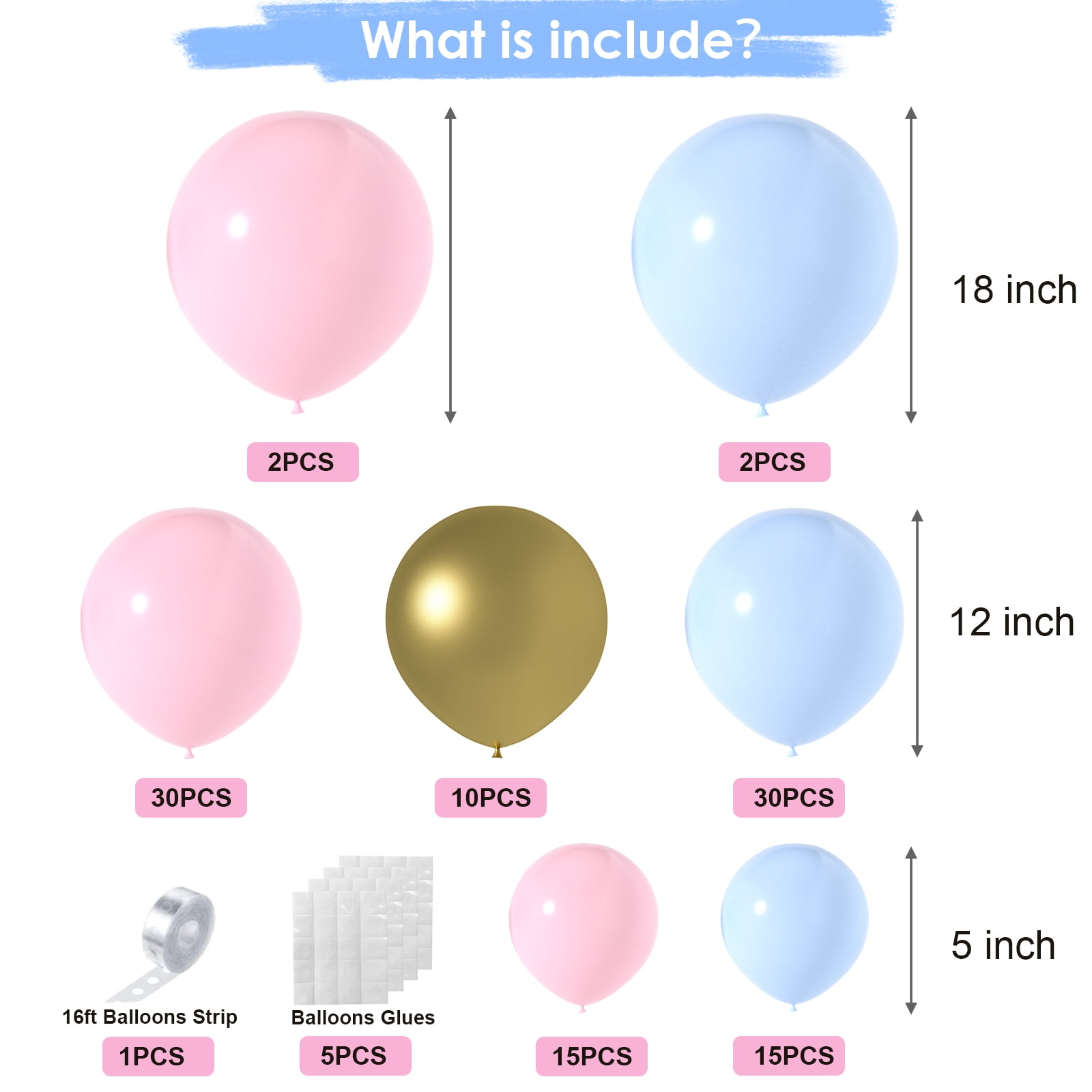 Buy Honinda DIY Gender Reveal Balloons Arch Kit-Pink and Blue Balloons ... Buy Honinda DIY Gender Reveal Balloons Arch Kit-Pink and Blue Balloons ...