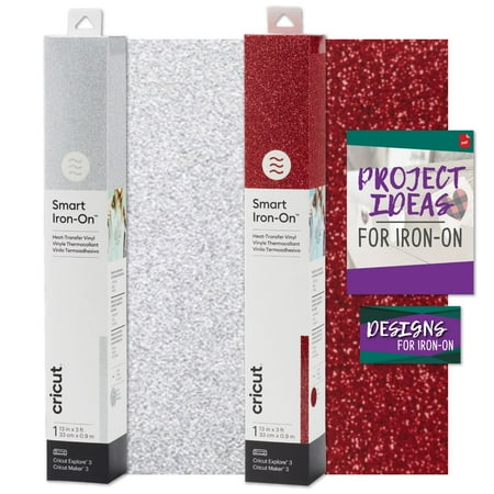 Cricut Smart Iron-On Glitter Christmas Glam Bundle | 13in x 3ft Silver ...