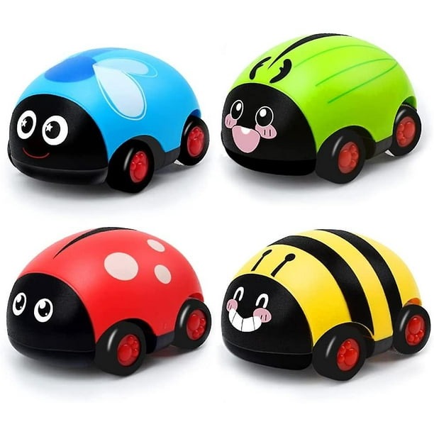 Pull Back Car Toy Set, 4 Piece Pull Back Car Inertia Friction Powered ...
