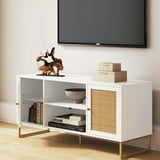 Nathan James Mina TV Stand with Doors for TVs up to 55", White/Gold ...