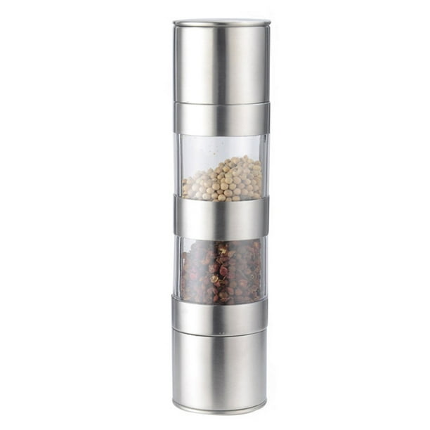 Stainless Steel pepper Grinder, black pepper double head manual fast ...