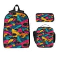 Black and white pattern Backpack Set,3PCS Backpack Set with Insulated ...