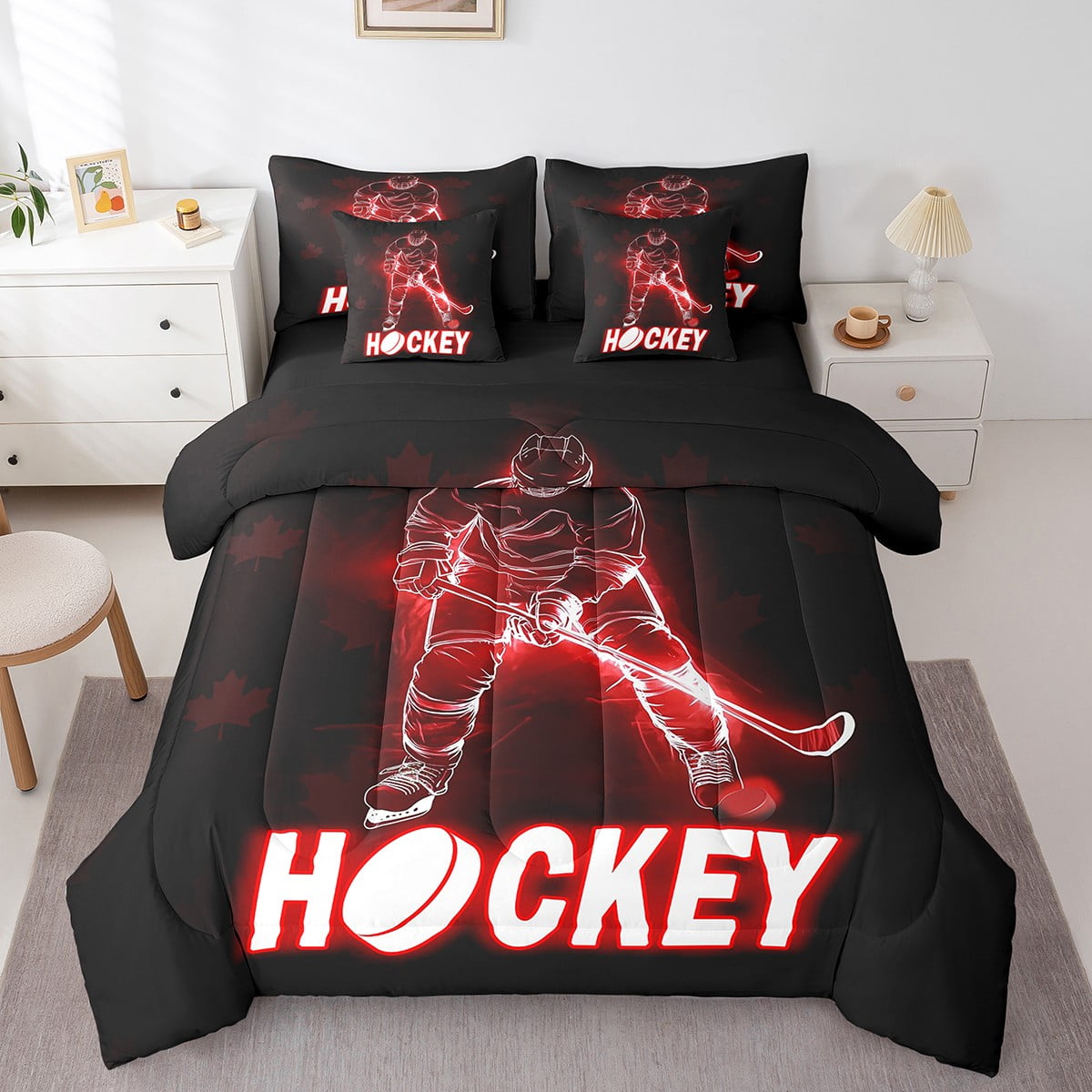 Click here for Erosebridal Ice Hockey Bedding Queen Size sport Th... prices
