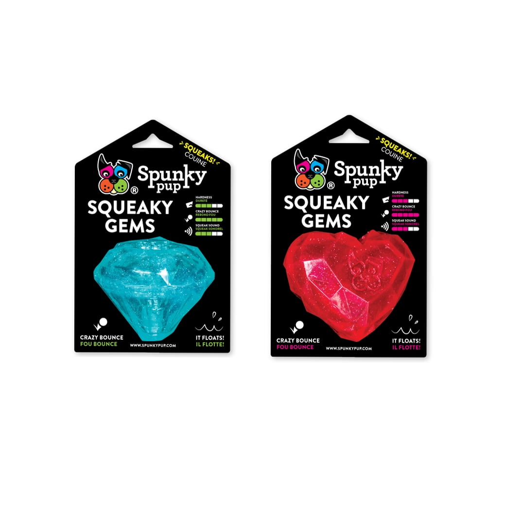 Spunky Pup Squeaky Gems Set of 2 | Fun Squeak | Perfect Toys for Small to Medium Breeds ...