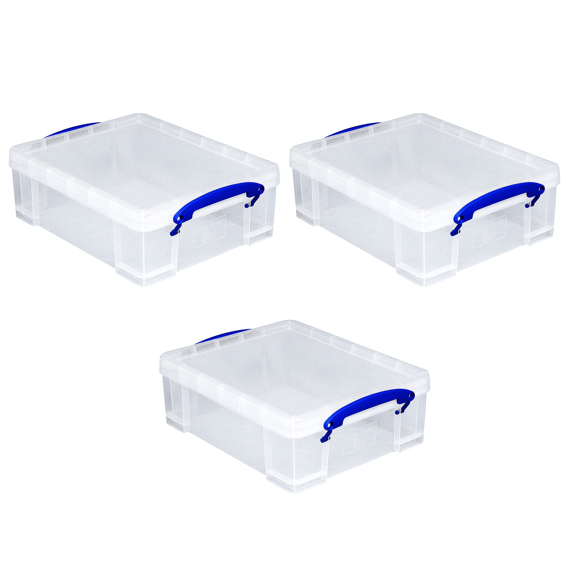 Really Useful Box 8.1l Plastic Storage Container With Clip Lock Handle (3 Pack) 8.1 L