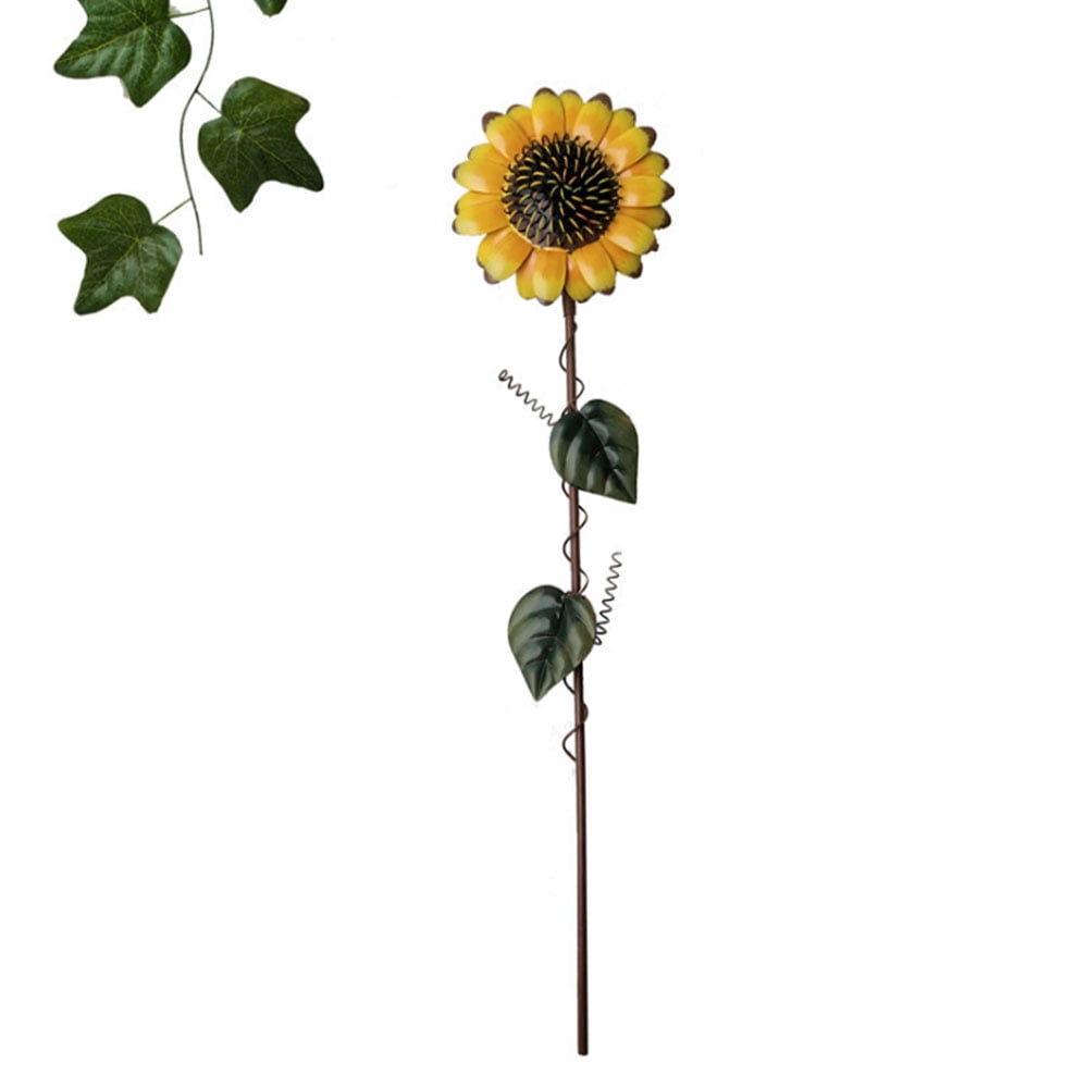Metal Sunflower Garden Stakes Rustic Outside Decorative Plant Flower ...