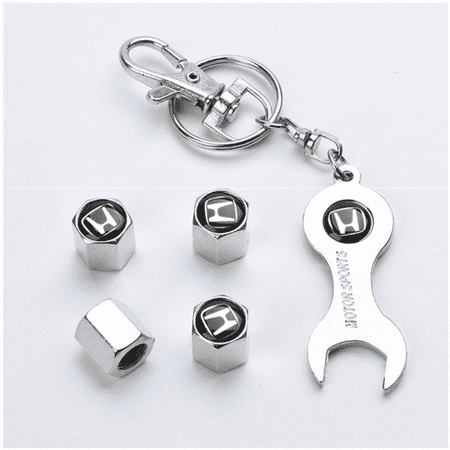 Universal Tire Valve Stem Caps with Logo Emblem, Stainless Steel (4pcs ...