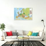 Map Of Europe (Europa) - Poster (Italian Language Map) (Size: 36" X 24 ...