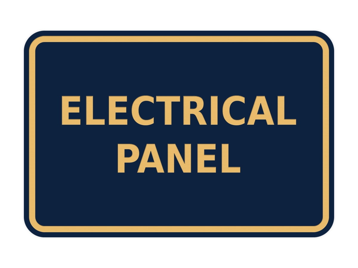 Classic Framed Electrical Panel Sign (Navy Blue/Gold) - Large - Walmart.com