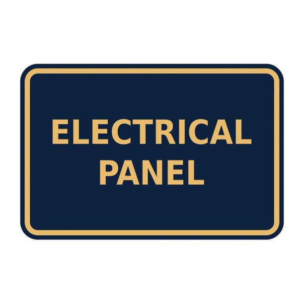 Classic Framed Electrical Panel Sign (Navy Blue/Gold) - Large - Walmart.com
