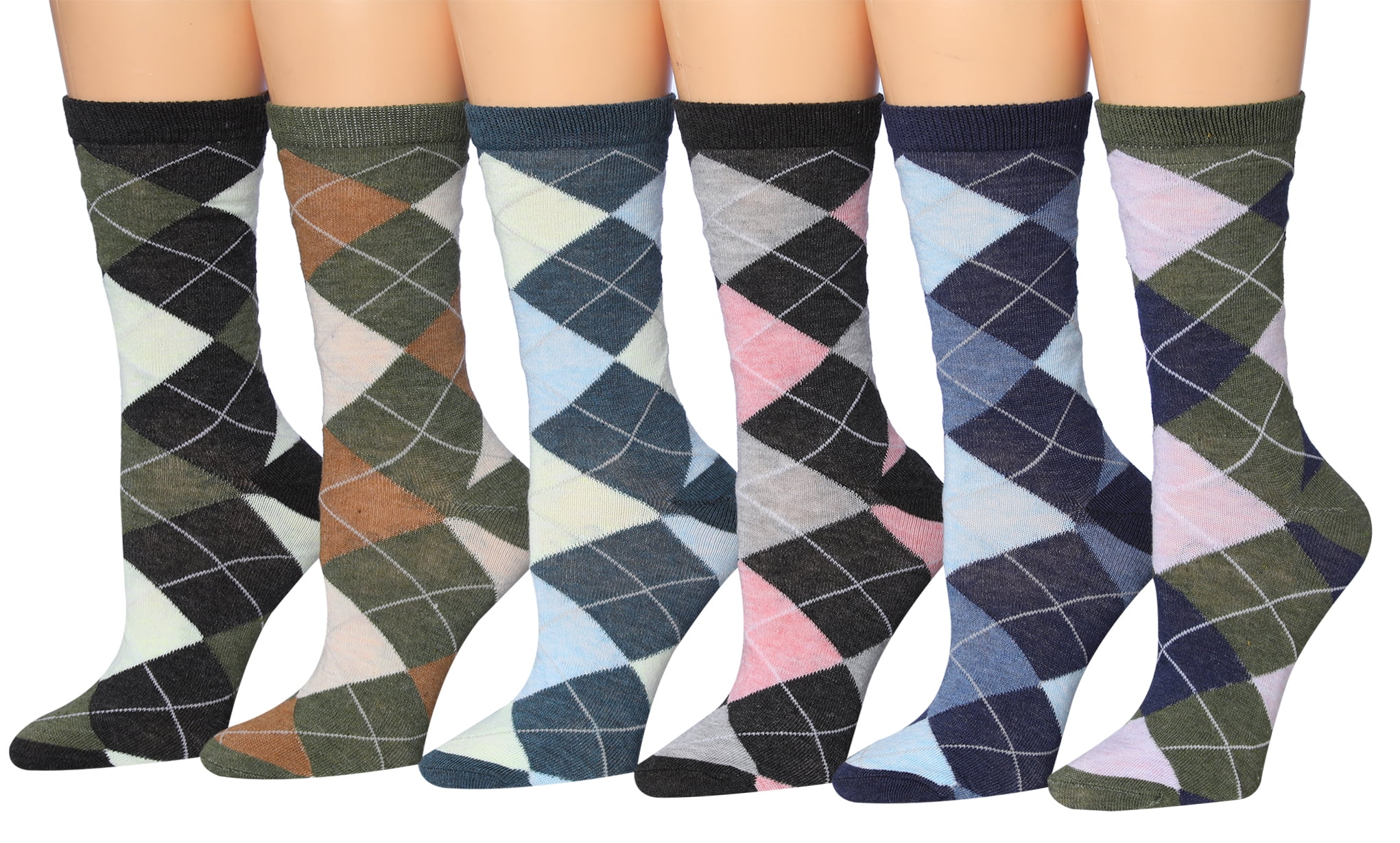 Colorfut Women's 6-Pairs Colorful Funky Patterned Crew Dress Socks ...