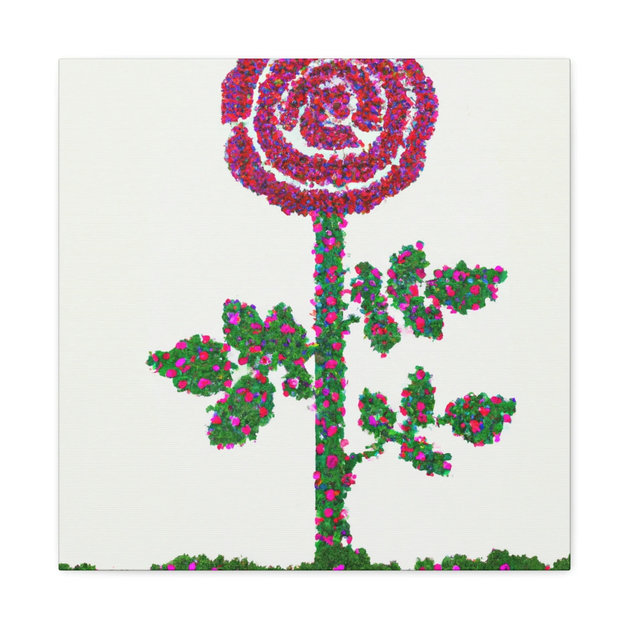 Rose in Pointillism - Canvas - Walmart.com