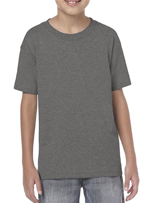 Gildan G64500B-Graphite Heather-S Softstyle Youth Tee, Graphite Heather ...