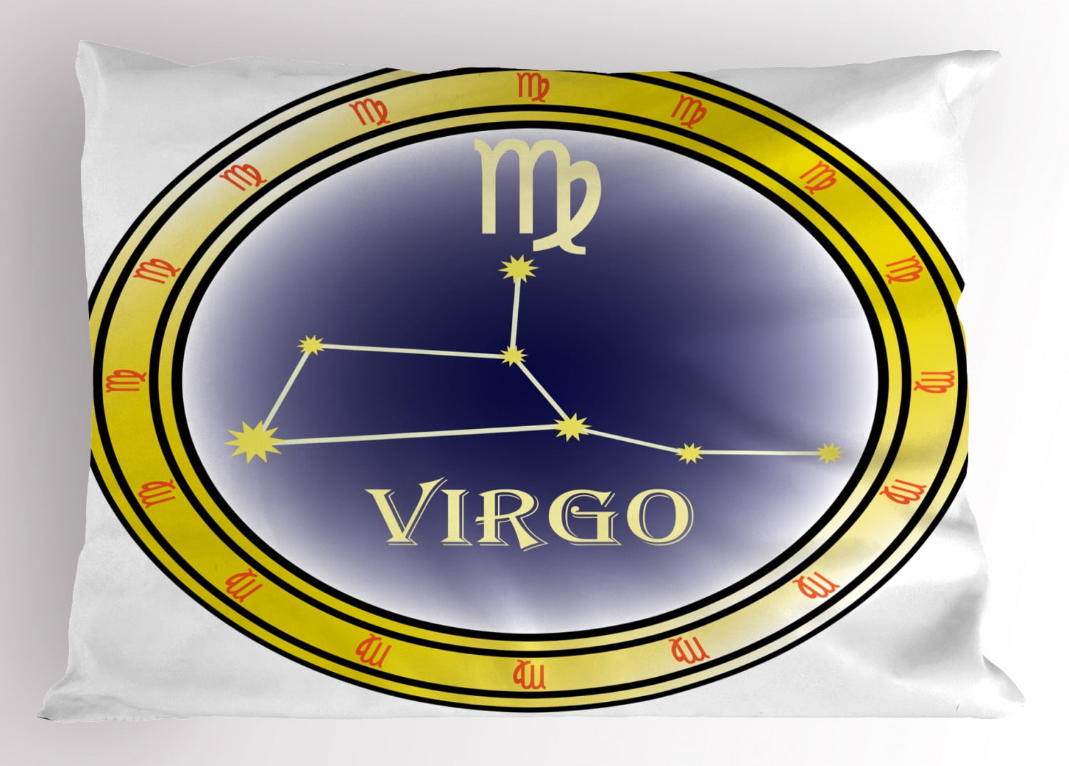Zodiac Virgo Pillow Sham Horoscope Constellation and Sign in a Circle ...
