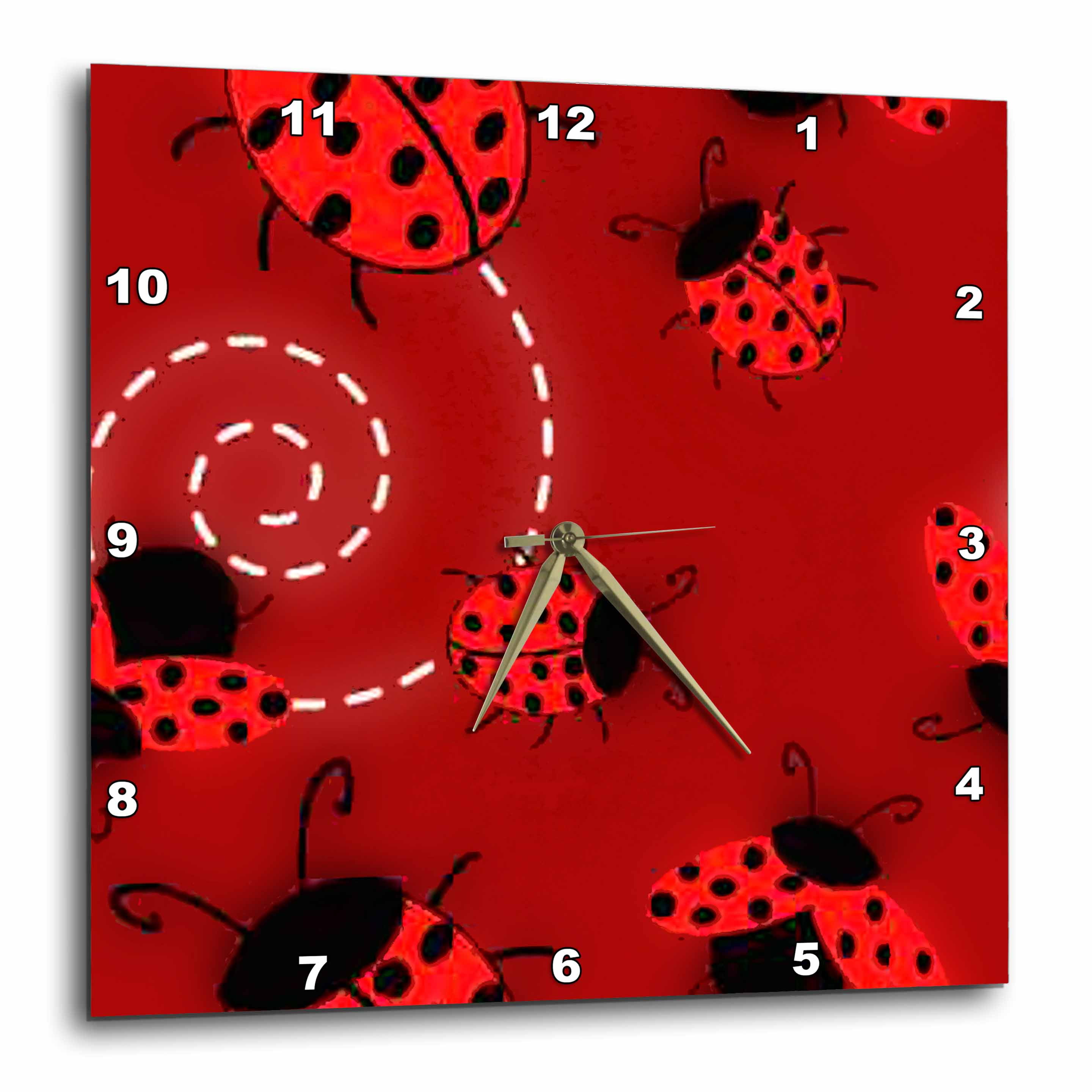 3dRose Ladybug Pattern - Wall Clock, 15 by 15-inch - Walmart.com