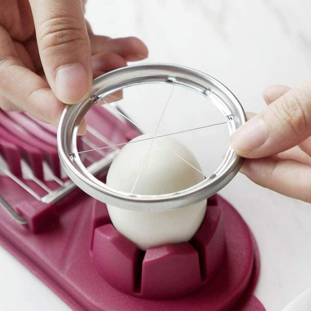 Egg Slicer Stainless Steel Wires Petal Shape Egg Cutter 2 in 1 Egg ...