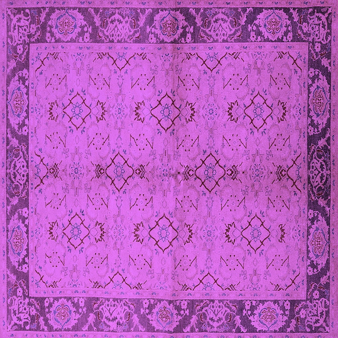 Ahgly Company Indoor Square Oriental Purple Traditional Area Rugs, 6 ...