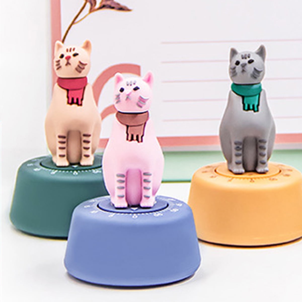 Vnanda 100% Mechanical Cat Kitchen Timer, Christmas Holiday New Year 60 ...
