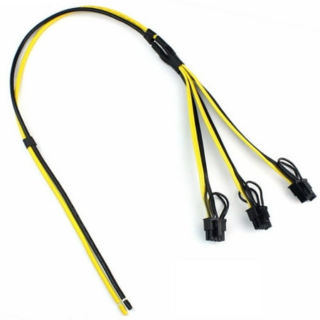 Power Supply Cable 1 To 3 6p+2p Miner Adapter Cable 8pin GPU Video Card ...
