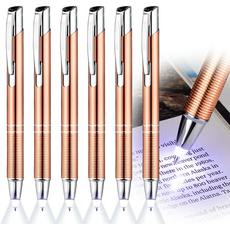 Rose Gold Lighted Tip Pen LED Multi Function Pen Retractable Light Up ...