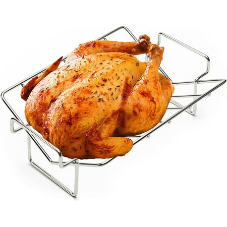 Turkey Roasting Rack Green Egg BBQ Rib Rack Stainless DualPurpose Rib ...