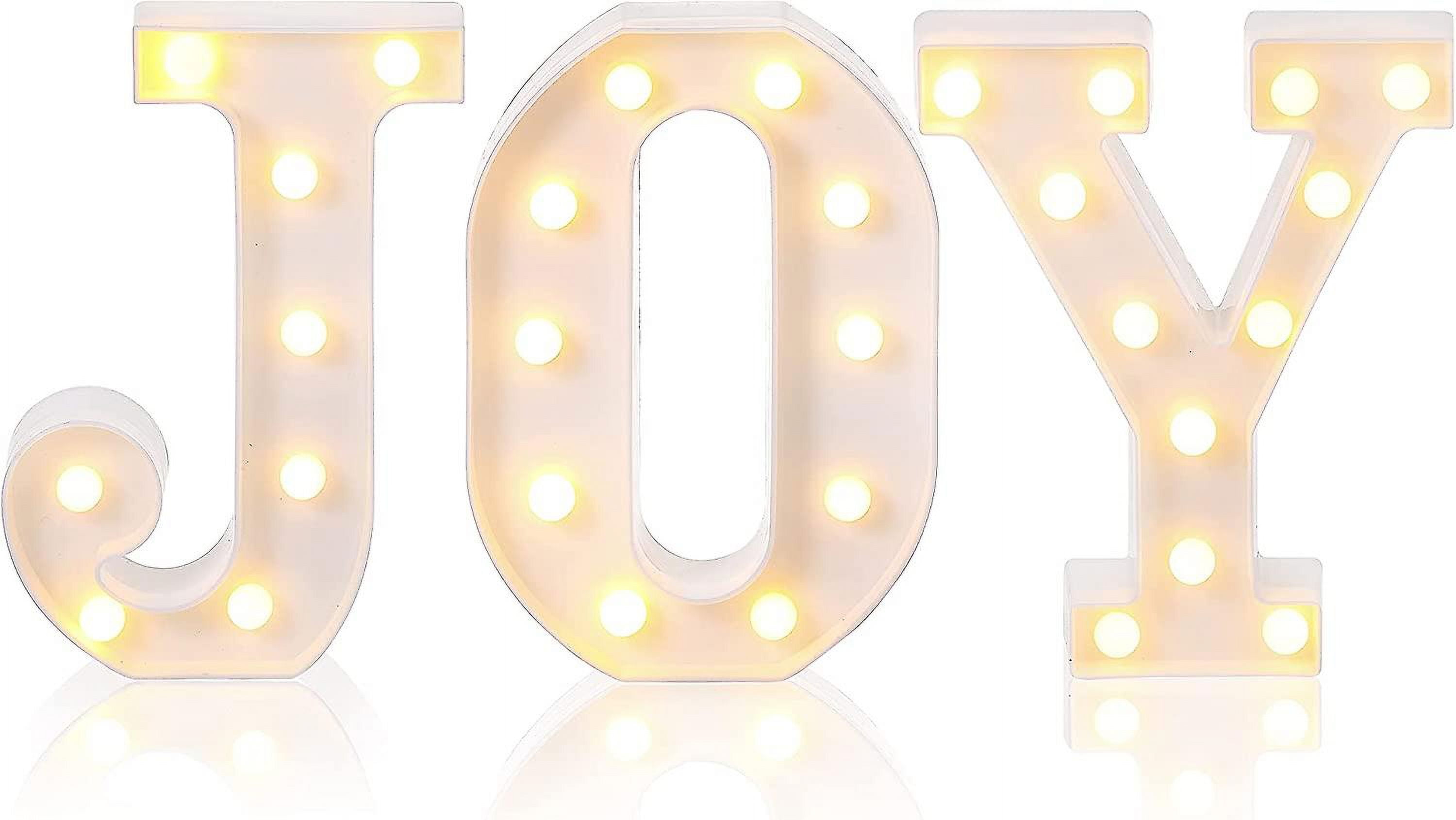 3 Piezas De Luces De Letras Led Joy, Letreros De Luz Decorativos Del ...
