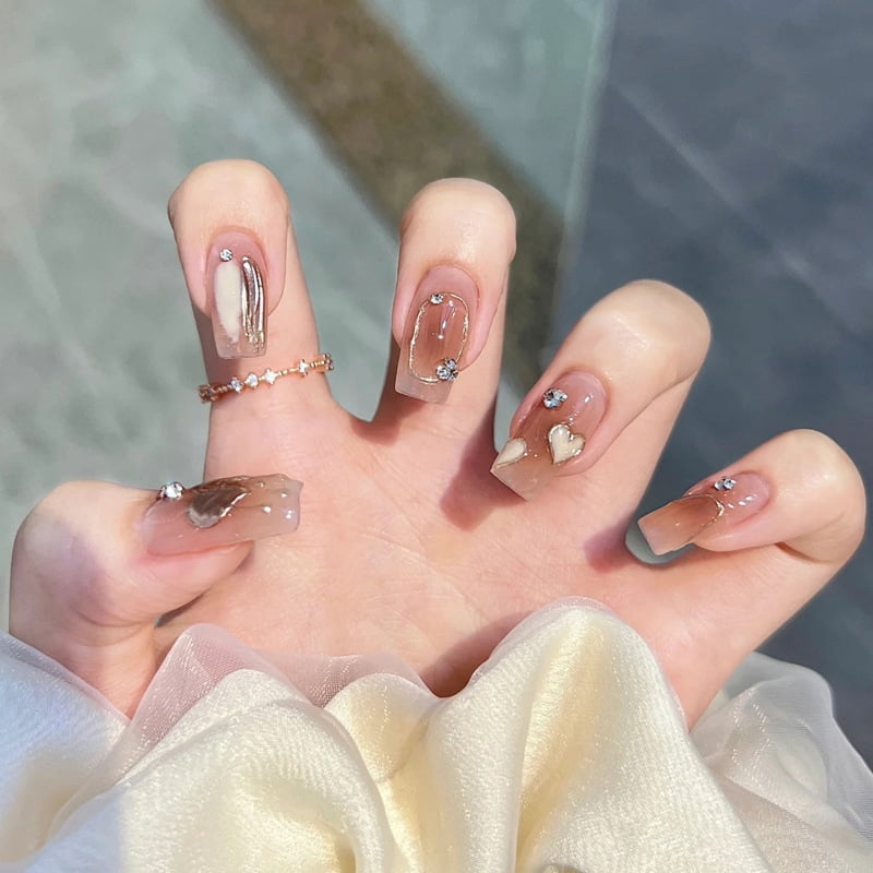 Heart Gel Nails