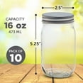 16 oz. Mason Jars with Lids, Set of 10 - Glass Containers for Oats ...