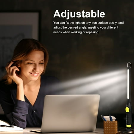 Work Light Rechargeable Cordless COB LED Flashlight Adjustable Handheld ...