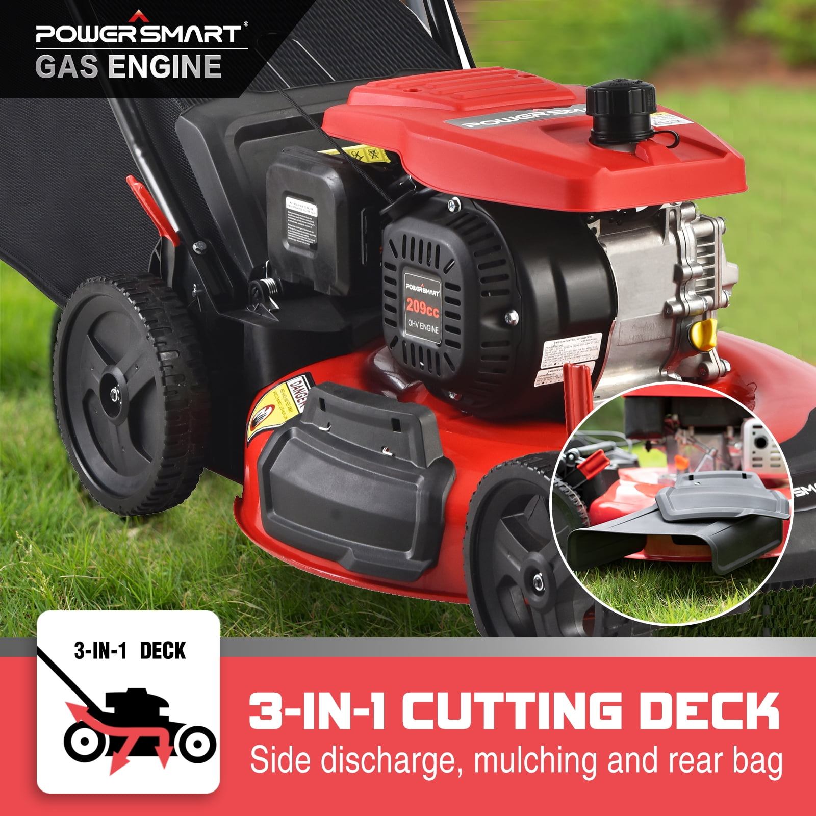 BTMWAY 21'' Gas Push Lawn Mower with 144CC 4-Stroke Australia | Ubuy